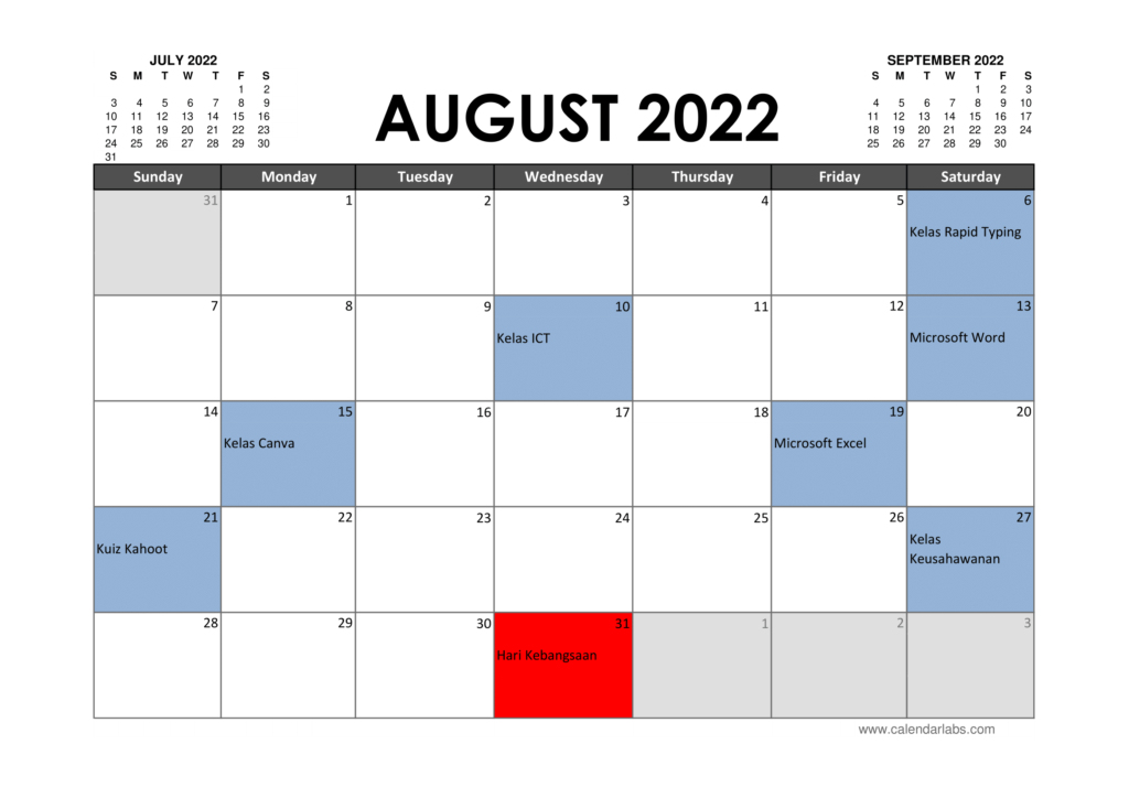 JADUAL AKTIVITI OGOS 2022 – NADI Pedas